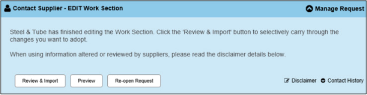 Editing your work section - Masterspec